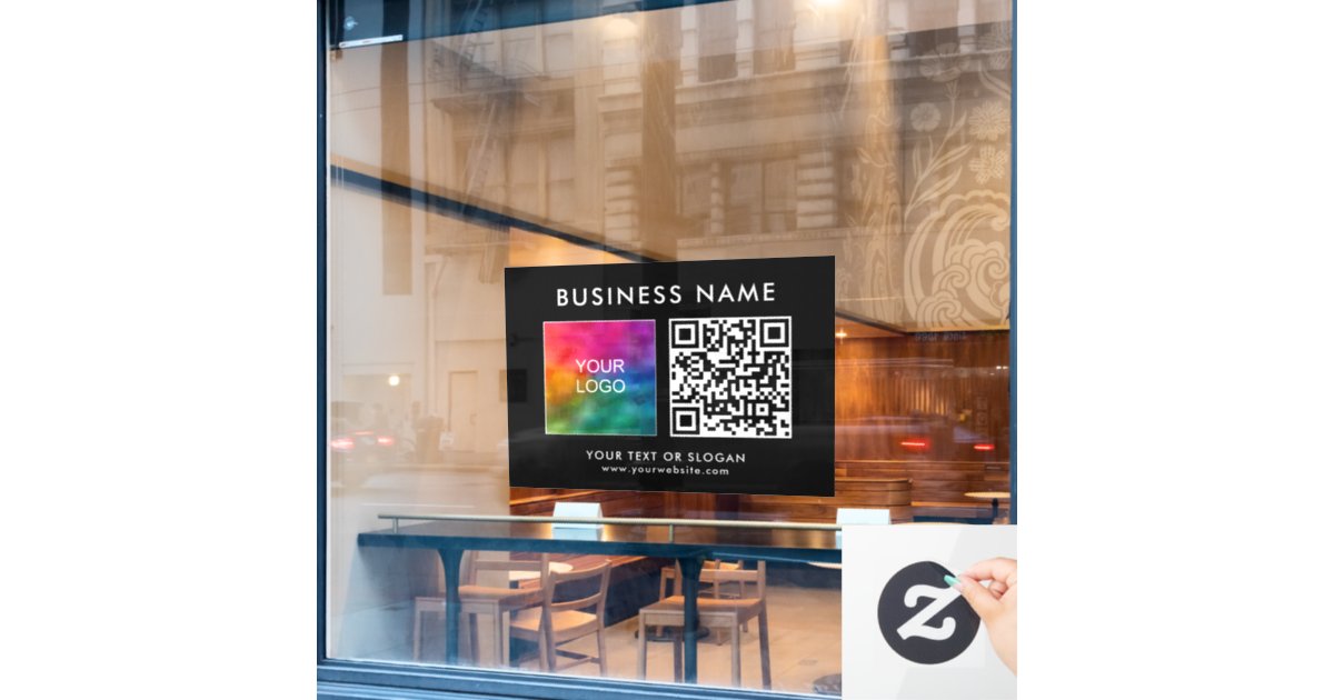 Personalized Minimalist Template Logo QR Code Window Cling | Zazzle
