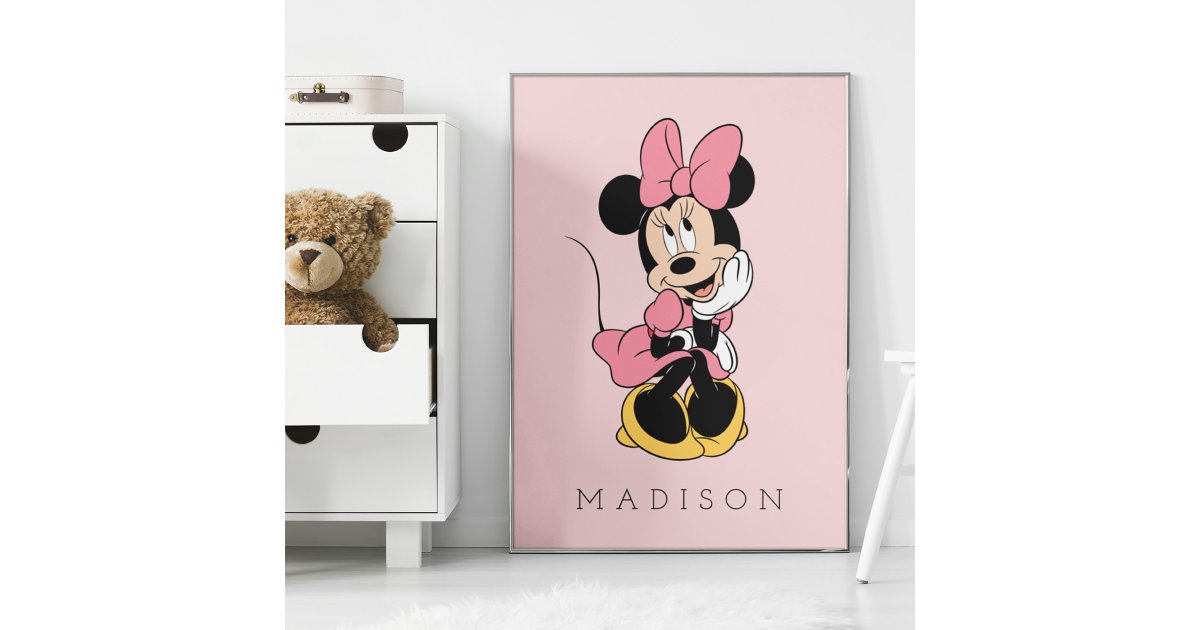 Personalized - Minnie Mouse | Posing in Pink Poster | Zazzle