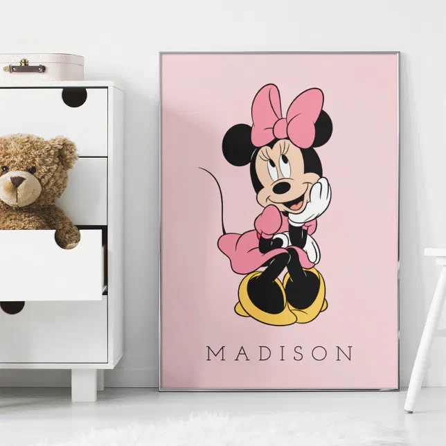 Personalized - Minnie Mouse | Posing in Pink Poster | Zazzle