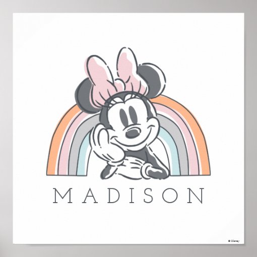 Personalized - Minnie Mouse Rainbow Poster | Zazzle