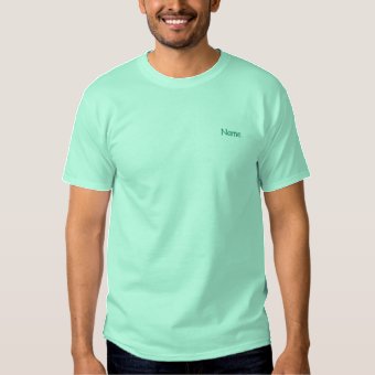 Personalized Mint Green Embroidered T-Shirt | Zazzle