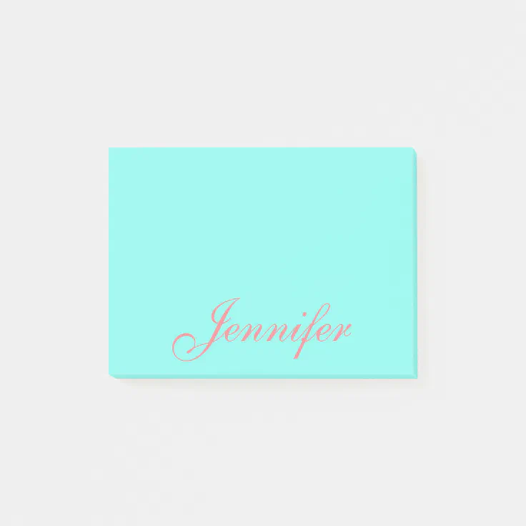 Personalized Mint Post it Sticky Notes | Zazzle