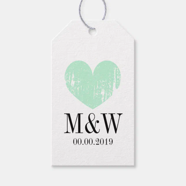 Personalized mint wedding favor gift tag template | Zazzle