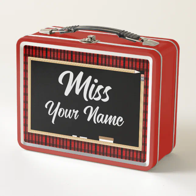 Personalized Miss (Mr./ Mrs.) Chalk-Style Lunchbox | Zazzle