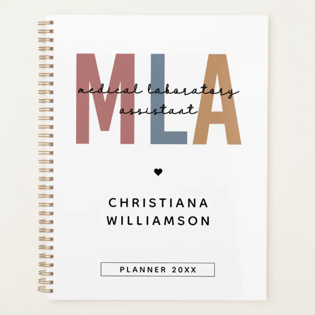 Personalized MLA Medical Laboratory Assistant Planner | Zazzle
