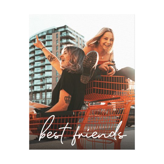 Personalized Modern best friends photo Canvas Print | Zazzle.com