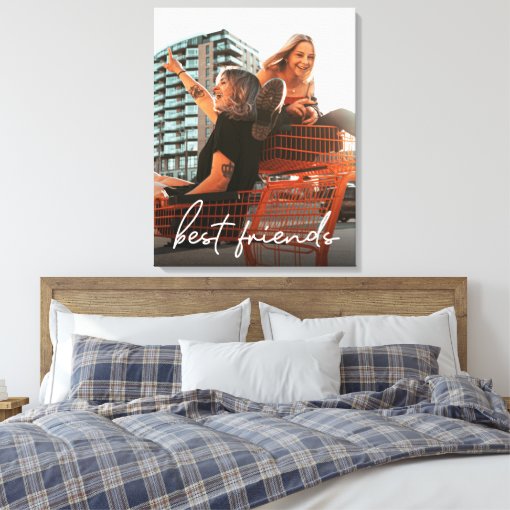 Personalized Modern best friends photo Canvas Print | Zazzle