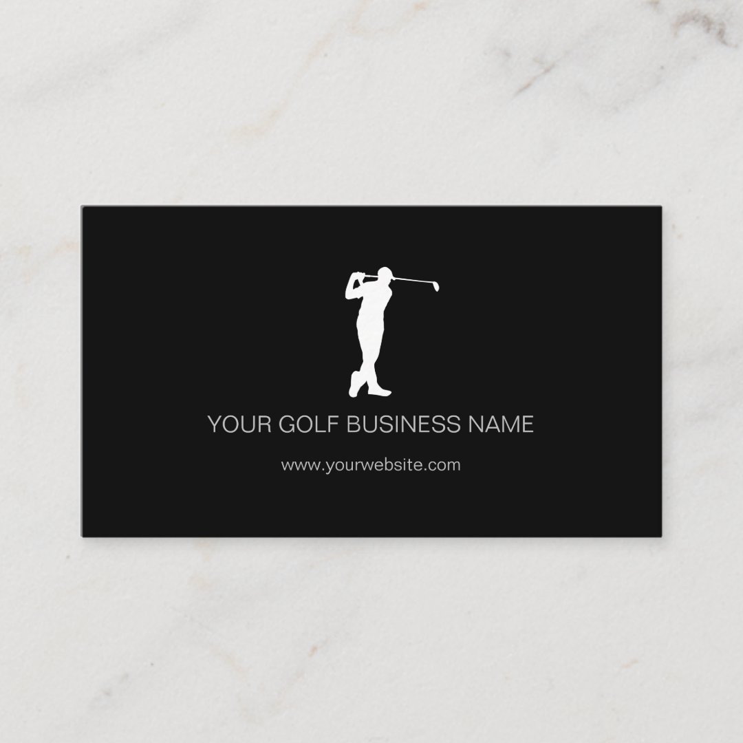 Personalized Modern Black Professional Golf Business Card | Zazzle