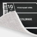 Personalized Modern Black Sneaker Label Sneaker Rug | Zazzle