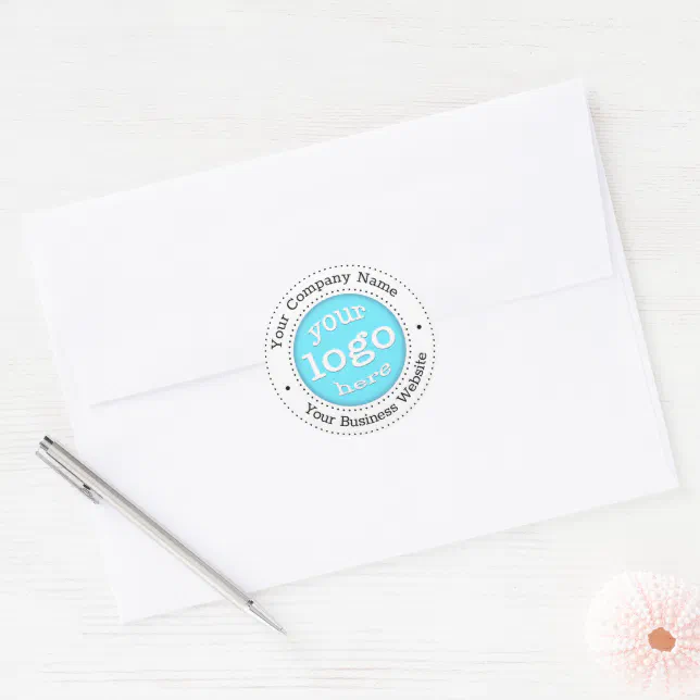 Personalized Modern Business Company Logo Office Classic Round Sticker ...