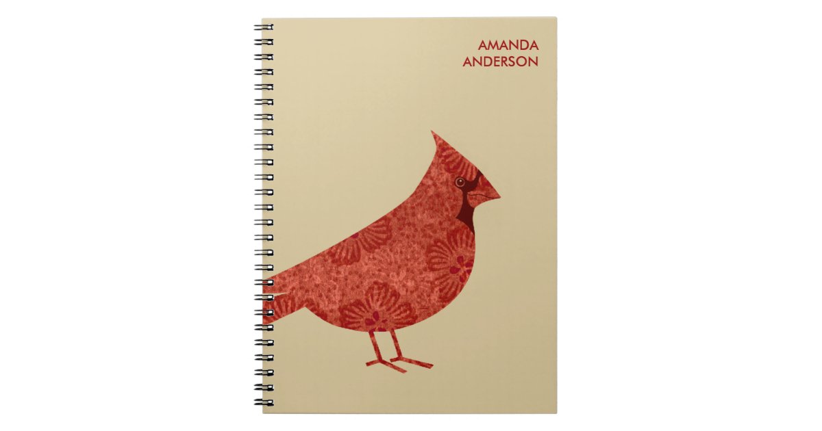 Personalized Modern Cardinal Journal / Notebook | Zazzle