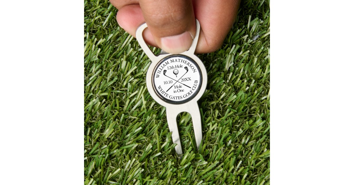 Personalized Modern Classic Golf Hole in One Divot Tool | Zazzle