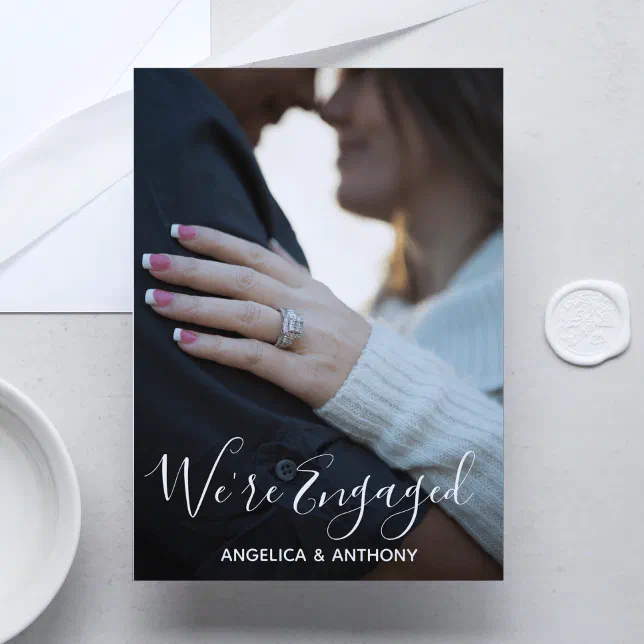Personalized Modern ENGAGEMENT PARTY | PHOTO Invitation | Zazzle