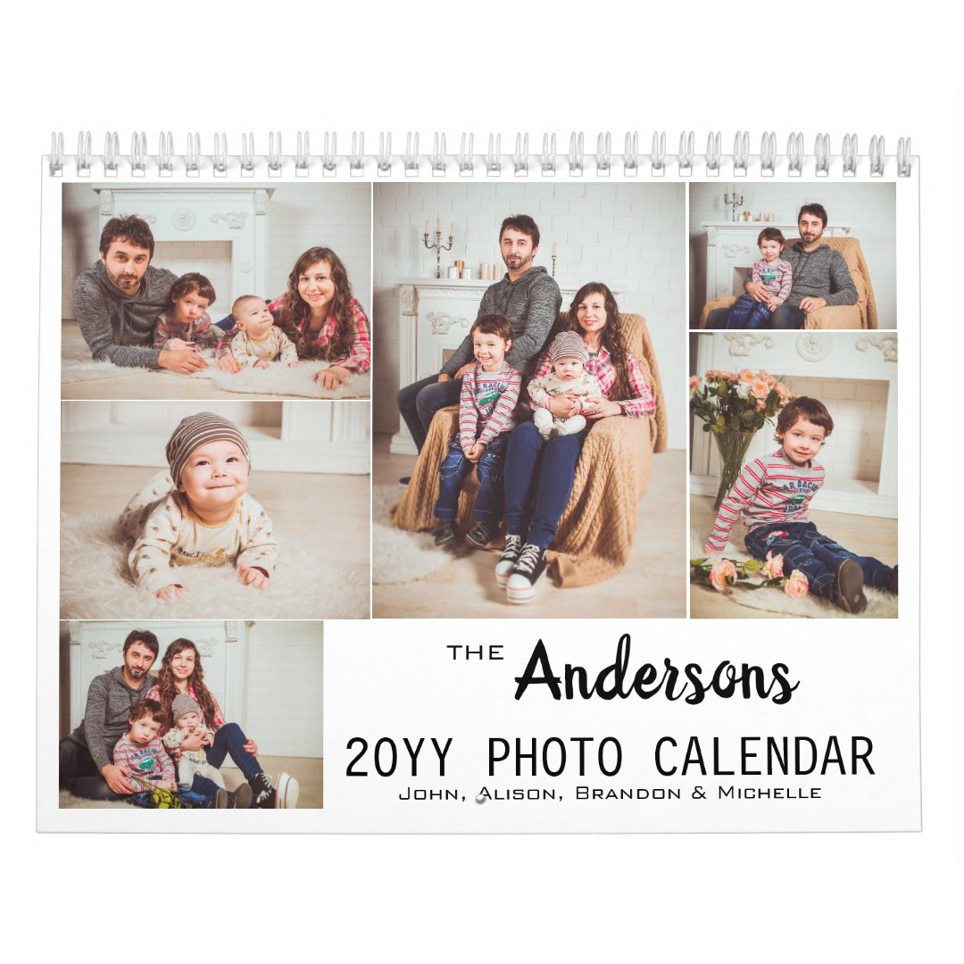 Personalized Modern Family Photo Collage Calendar | Zazzle