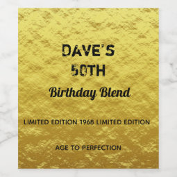Personalized Modern Gold Birthday Party Wine Label | Zazzle