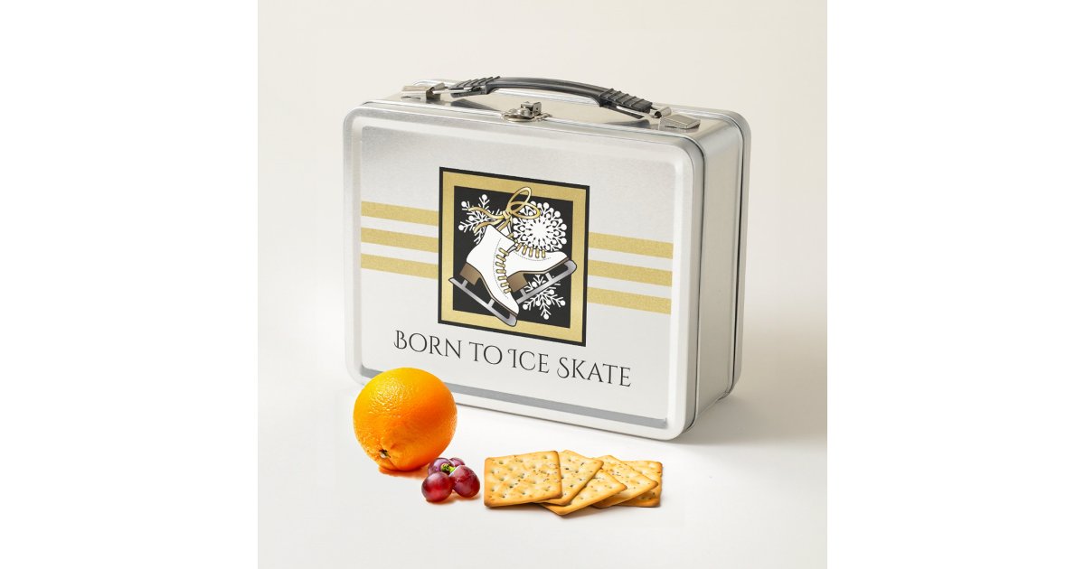Personalized Modern Ice Skating Metal Lunch Box | Zazzle