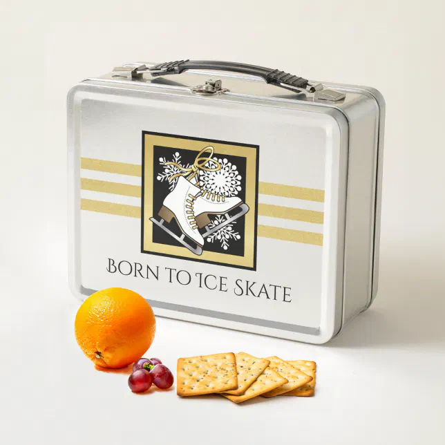 Personalized Modern Ice Skating Metal Lunch Box | Zazzle