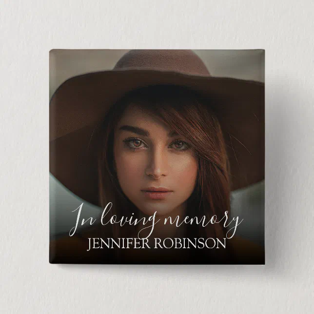 Personalized Modern In Loving memory | Memorial Button | Zazzle