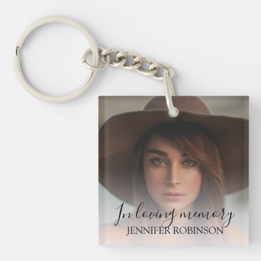 Personalized Modern In Loving memory | Memorial Keychain | Zazzle