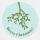 Personalized Modern Mistletoe Christmas Classic Round Sticker | Zazzle