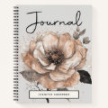 Personalized Modern Rose Gold Floral Journal | Zazzle