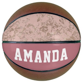 Personalized Modern Rose Gold Girl Basketball | Zazzle