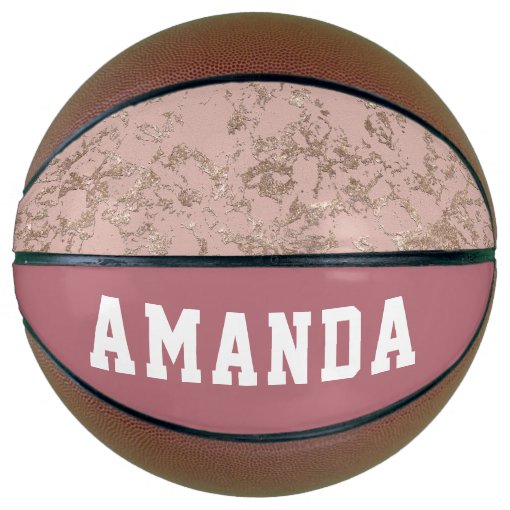 Personalized Modern Rose Gold Girl Basketball | Zazzle