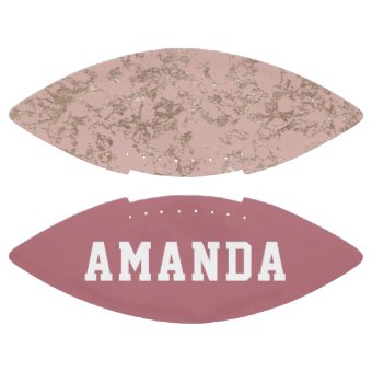 Personalized Modern Rose Gold Girl Football | Zazzle