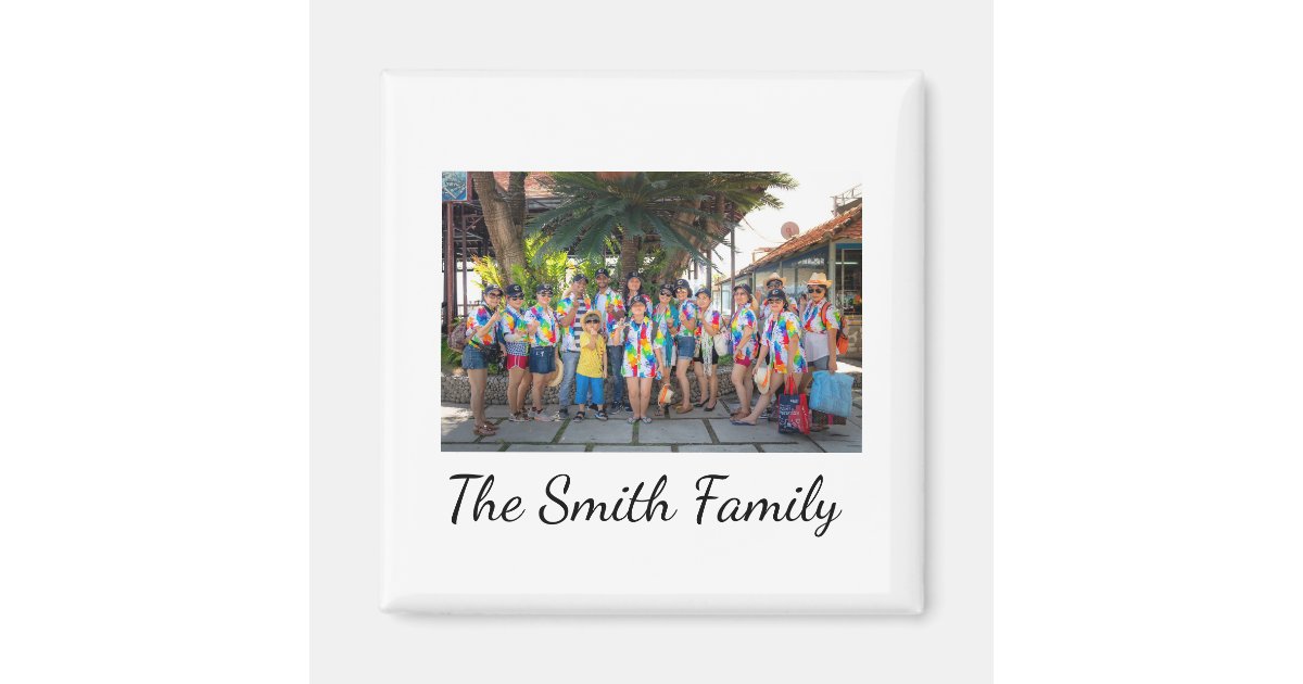 Personalized Modern Simple Reunion Photo Magnet | Zazzle