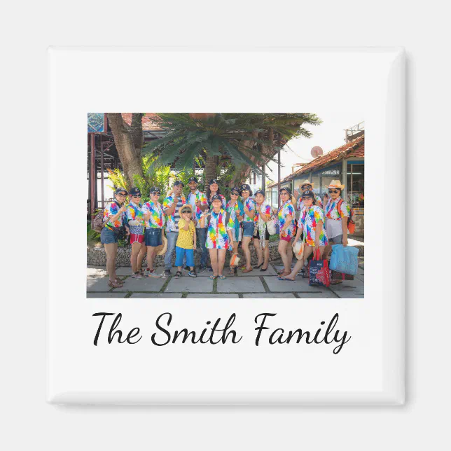 Personalized Modern Simple Reunion Photo Magnet | Zazzle