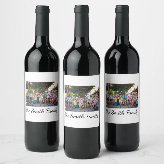 Personalized Modern Simple Reunion Photo Wine Label | Zazzle