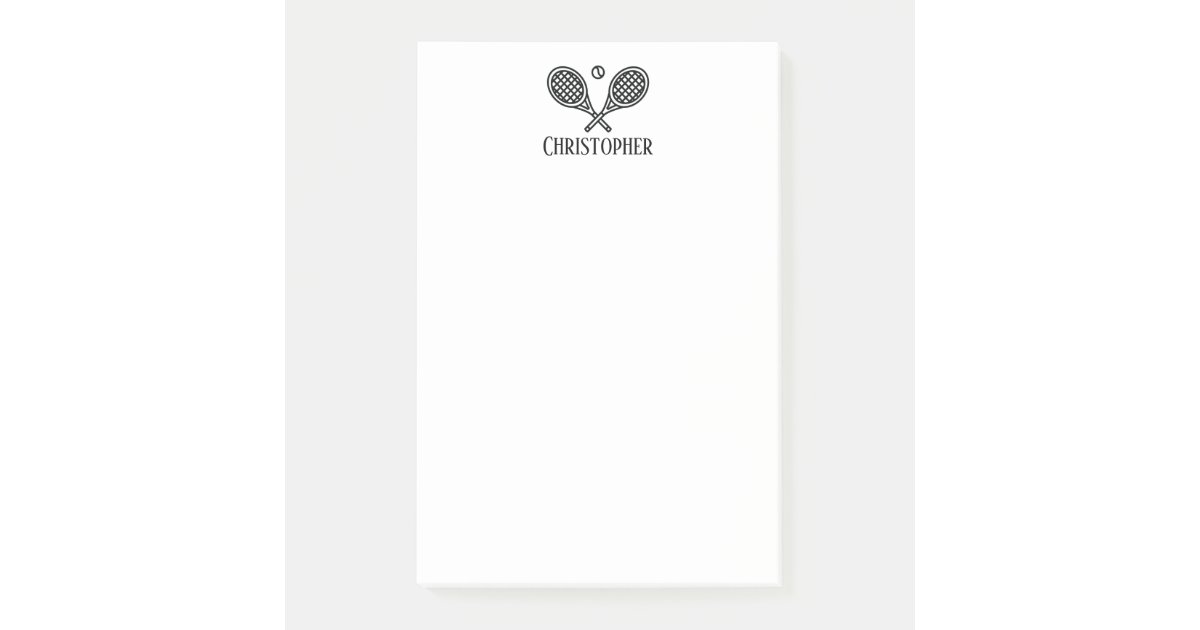 Personalized Modern Simple Tennis Post-it Notes | Zazzle
