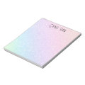 Personalized Modern Sweet Rainbow Glitter Notepad | Zazzle