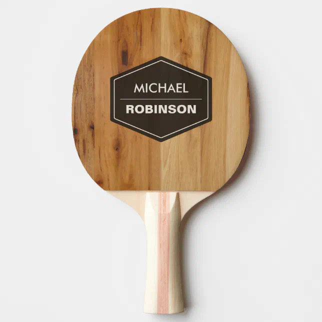 Personalized Modern Wood Grain Texture Ping-Pong Paddle | Zazzle