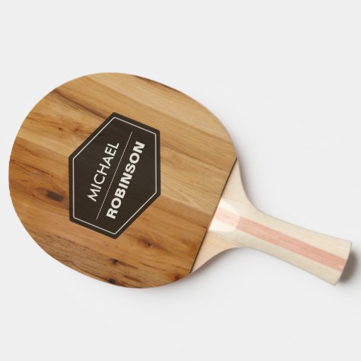 Personalized Modern Wood Grain Texture Ping-Pong Paddle | Zazzle