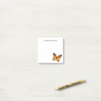 Personalized Monarch Butterfly Post it Notes | Zazzle