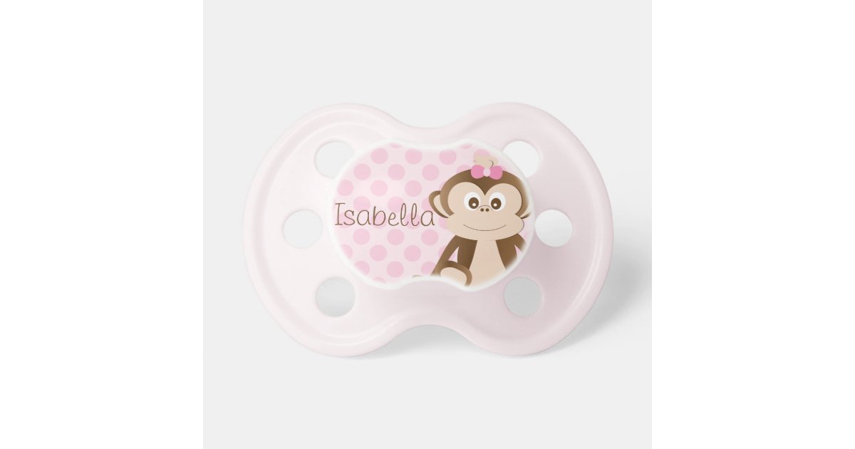 Personalized Monkey Baby Pacifier | Zazzle