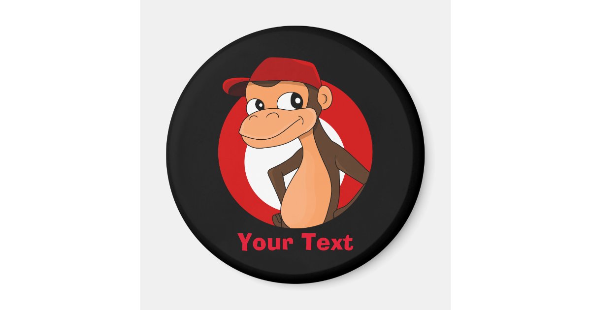 Personalized monkey cartoon magnet | Zazzle