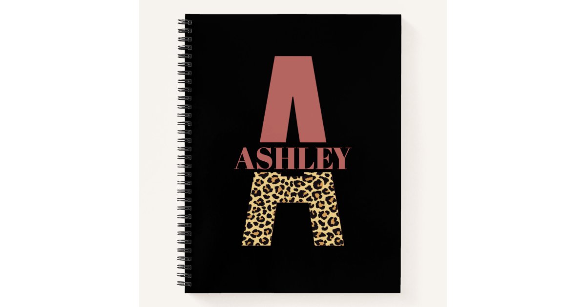 Personalized Monogram A Pink Leopard print Notebook | Zazzle