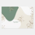 Personalized Monogram Abstract Floral Wedding Wrap Wrapping Paper ...