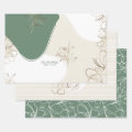 Personalized Monogram Abstract Floral Wedding Wrap Wrapping Paper ...