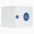 Personalized Monogram and Classic Blue 3 Ring Binder | Zazzle