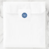 Personalized Monogram and Classic Blue Square Sticker | Zazzle