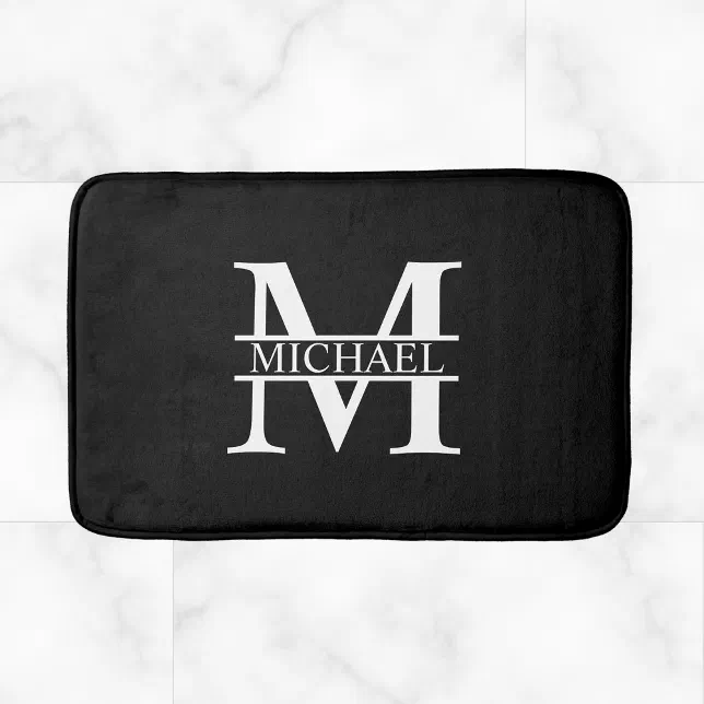 Personalized Monogram and Name Bathroom Mat | Zazzle