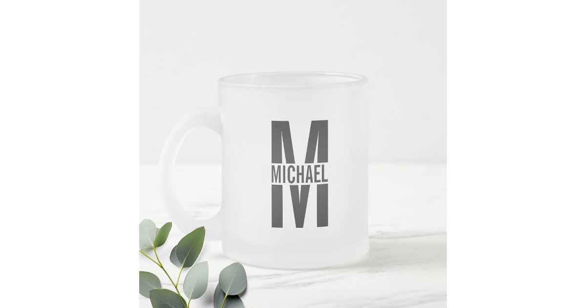 Personalized Monogram and Name Frosted Glass Coffe Coffee Mug | Zazzle