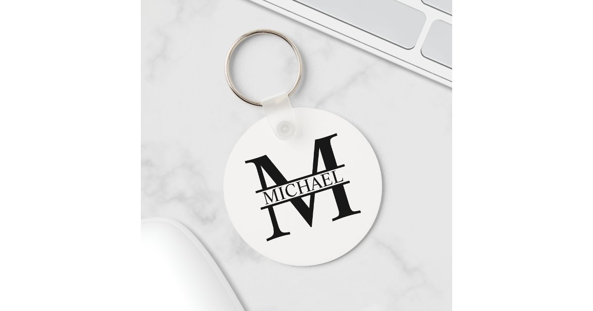 Personalized Monogram and Name Keychain | Zazzle