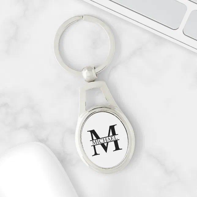 Personalized Monogram and Name Keychain | Zazzle
