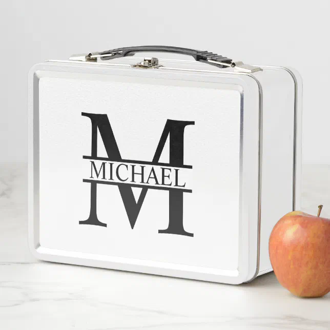Personalized Monogram and Name Metal Lunch Box | Zazzle