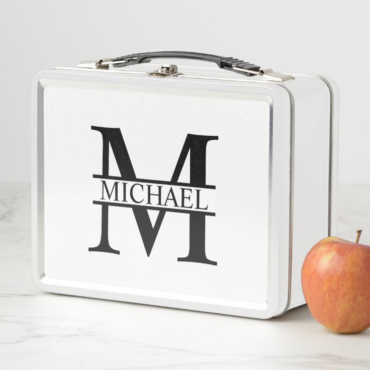 Personalized Monogram and Name Metal Lunch Box | Zazzle