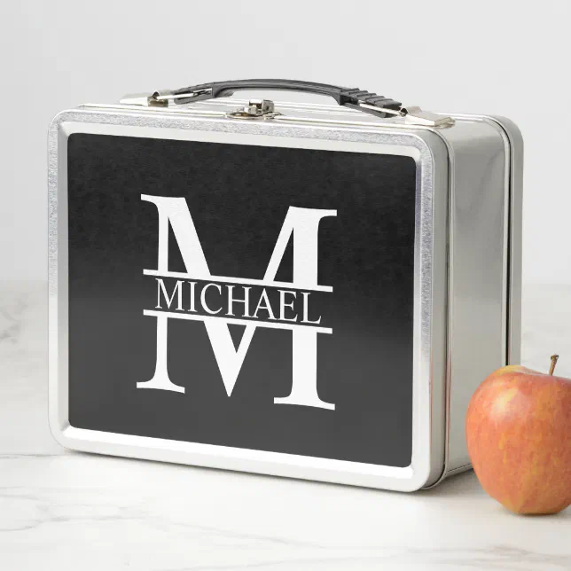 Personalized Monogram and Name Metal Lunch Box | Zazzle